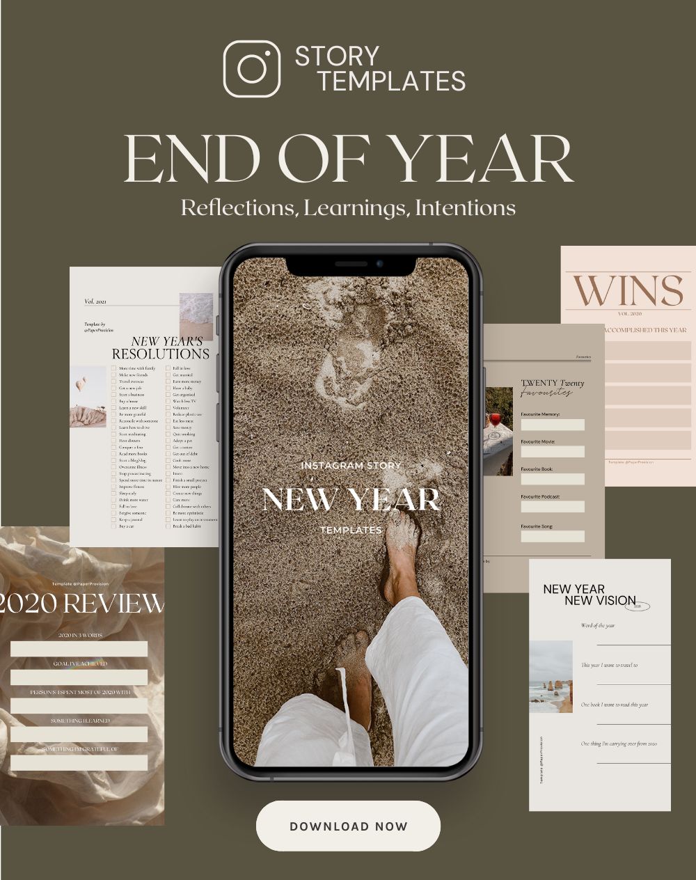 Instagram Story Templates End Of Year Reflections